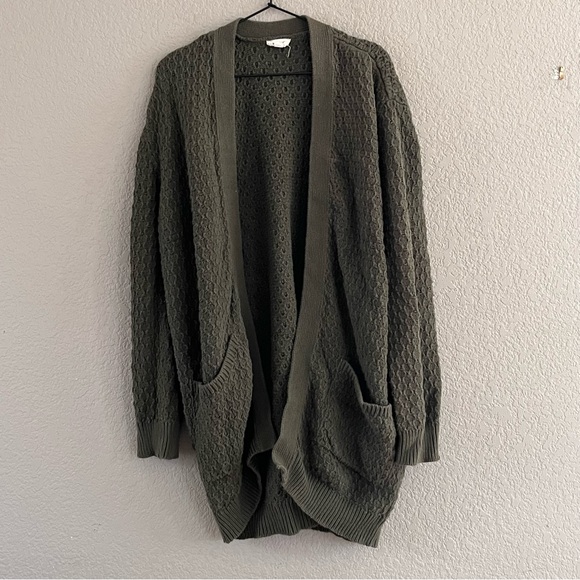 Pact | Sweaters | Pact Honeycomb Knit Openfront Cardigan Army Green Lxl ...